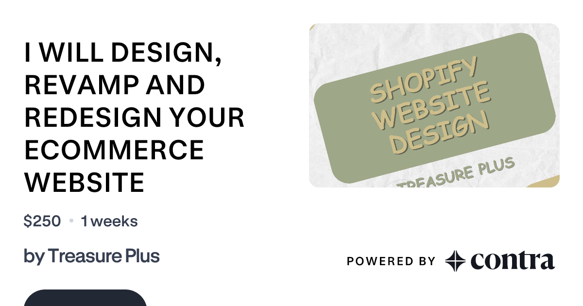 I WILL DESIGN, REVAMP AND REDESIGN YOUR ECOMMERCE WEBSITE by Treasure Plus