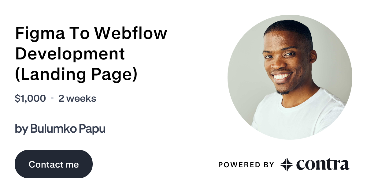 Figma To Webflow Development (Landing Page) by Bulumko Papu