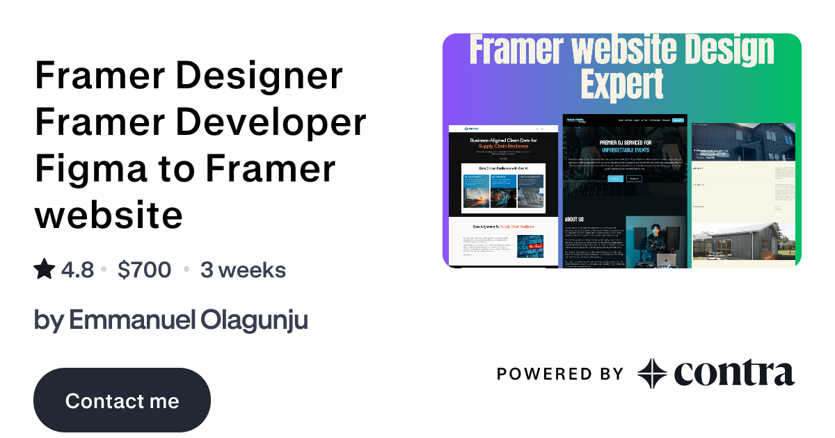 Framer Designer Framer Developer Figma to Framer website by Emmanuel ...