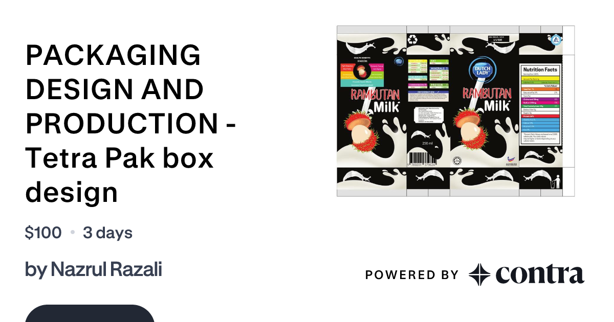 PACKAGING DESIGN AND PRODUCTION - Tetra Pak box design by Nazrul Razali