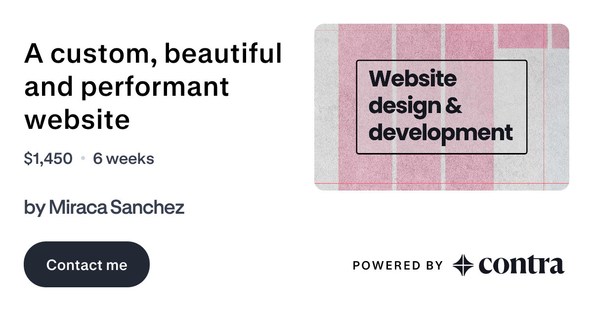 A custom, beautiful and performant website by Miraca Sanchez