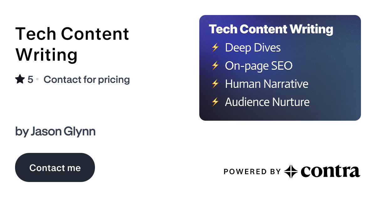 Tech Content Writing by Jason Glynn