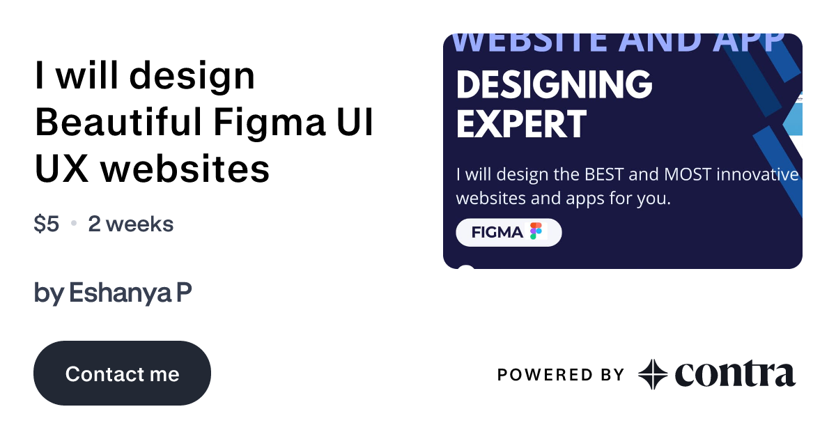 I will design Beautiful Figma UI UX websites by Eshanya P