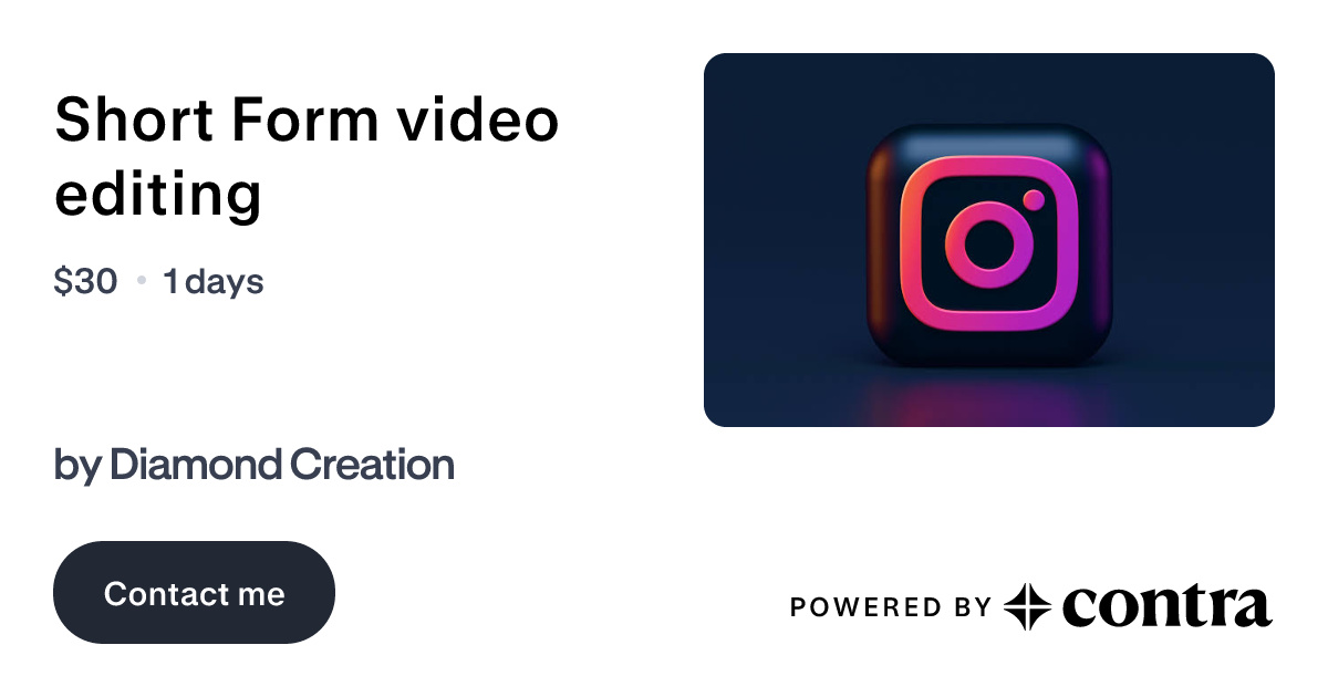 Short Form video editing by Diamond Creation