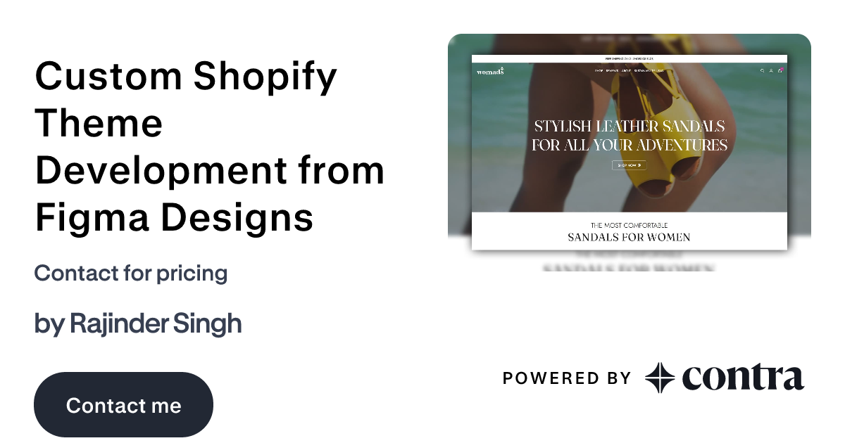 Custom Shopify Theme Development from Figma Designs by Rajinder Singh