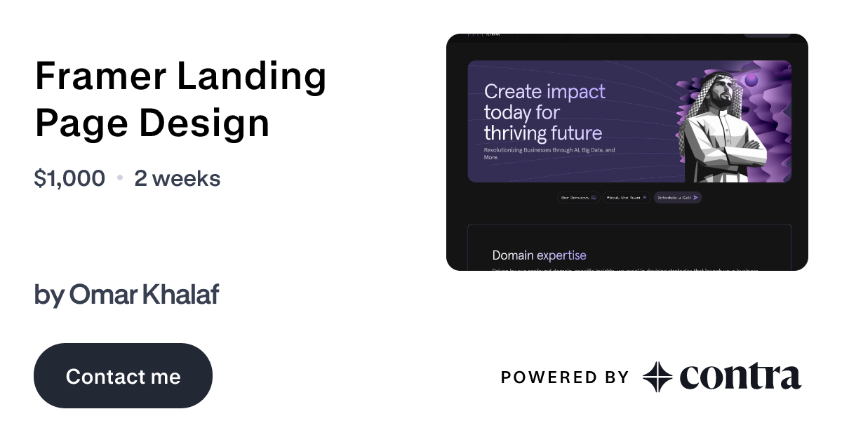 Framer Landing Page Design by Omar Khalaf