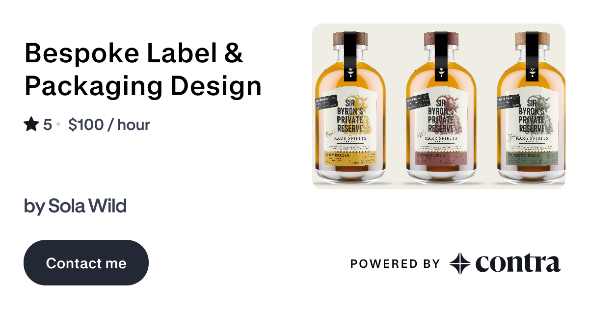 Bespoke Label & Packaging Design by Sola Wild
