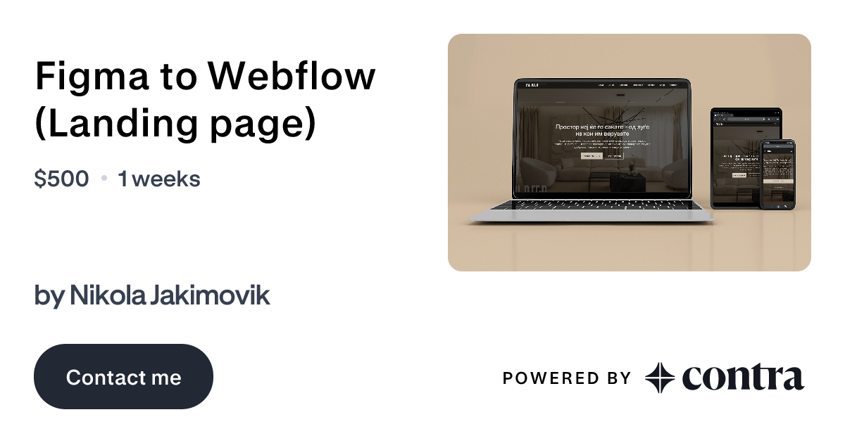 Figma to Webflow (Landing page) by Nikola Jakimovik