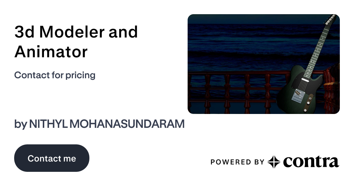 3d Modeler and Animator by NITHYL MOHANASUNDARAM