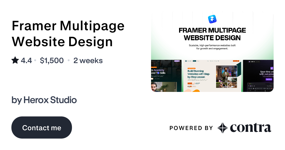 Framer Multipage Website Design by Herox Studio