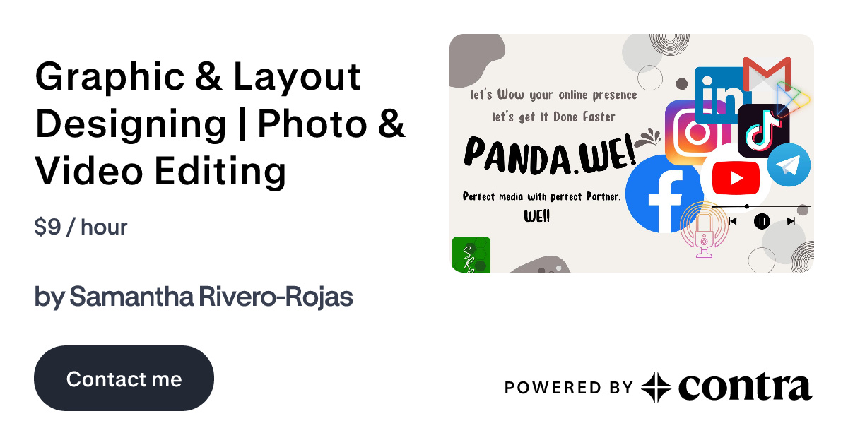 Graphic & Layout Designing | Photo & Video Editing by Samantha Rivero-Rojas