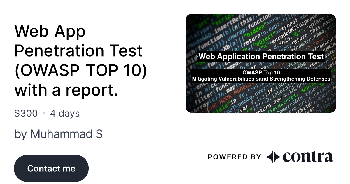 Web App Penetration Test Owasp Top 10 With A Report By Muhammad S