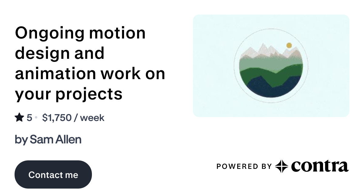 Ongoing motion design and animation work on your projects by Sam Allen