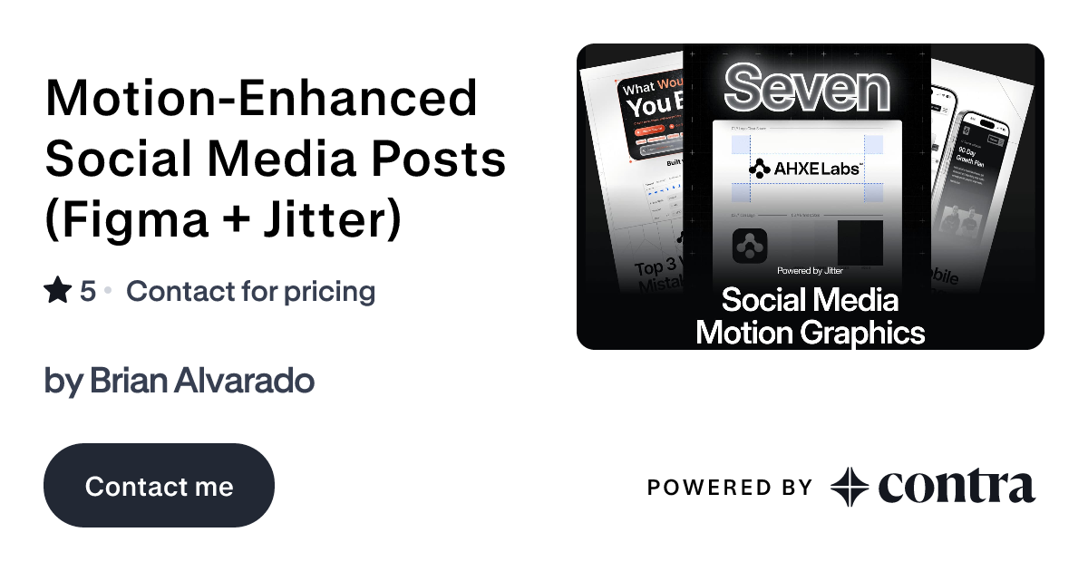 Motion-Enhanced Social Media Posts (Figma + Jitter) by Brian Alvarado