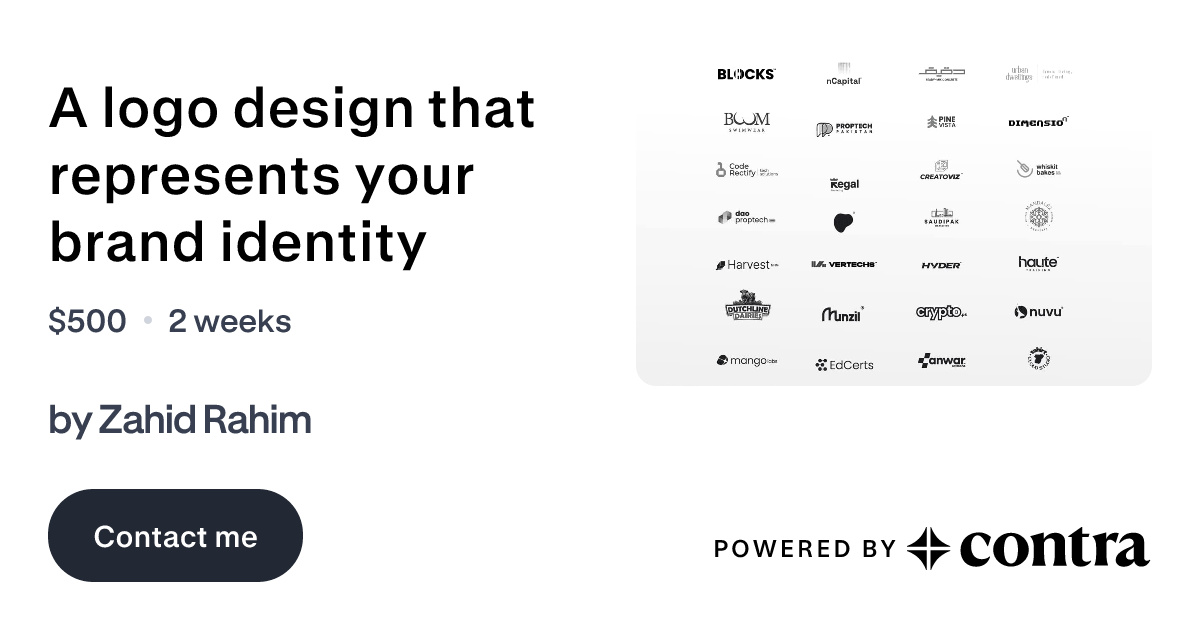 A logo design that represents your brand identity by Zahid Rahim
