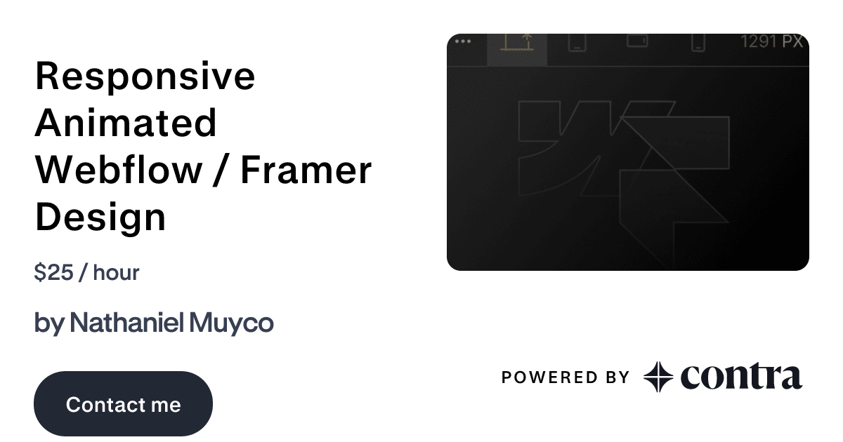 Responsive Animated Webflow / Framer Design by Nathaniel Muyco