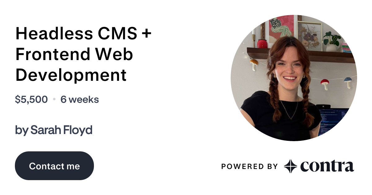 Headless CMS + Frontend Web Development by Sarah ~ Sunee Studio