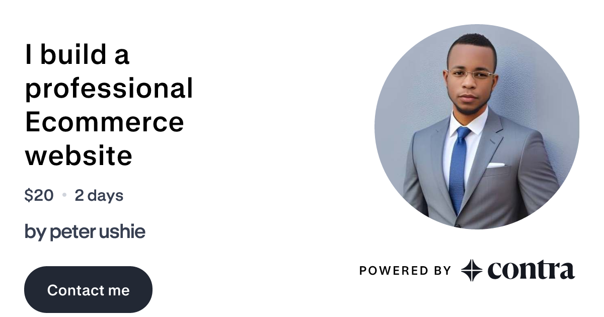 I build a professional Ecommerce website by peter ushie