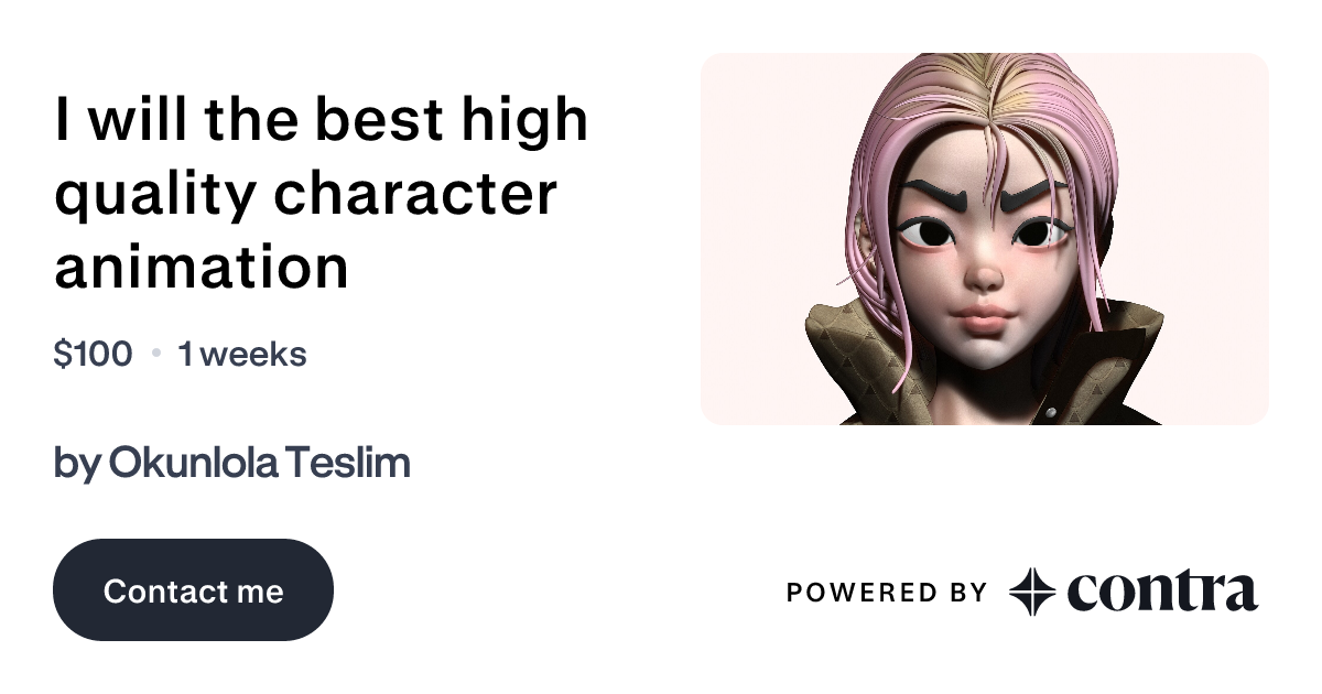 I will the best high quality character animation by Okunlola Teslim