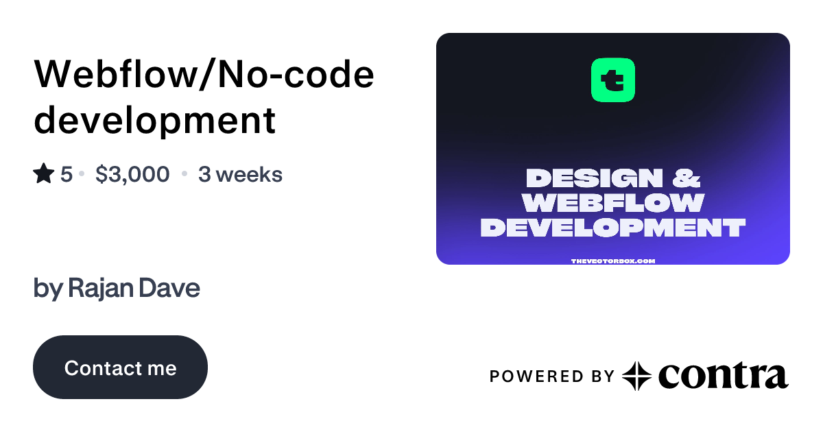 Webflow/No-code development by Rajan Dave