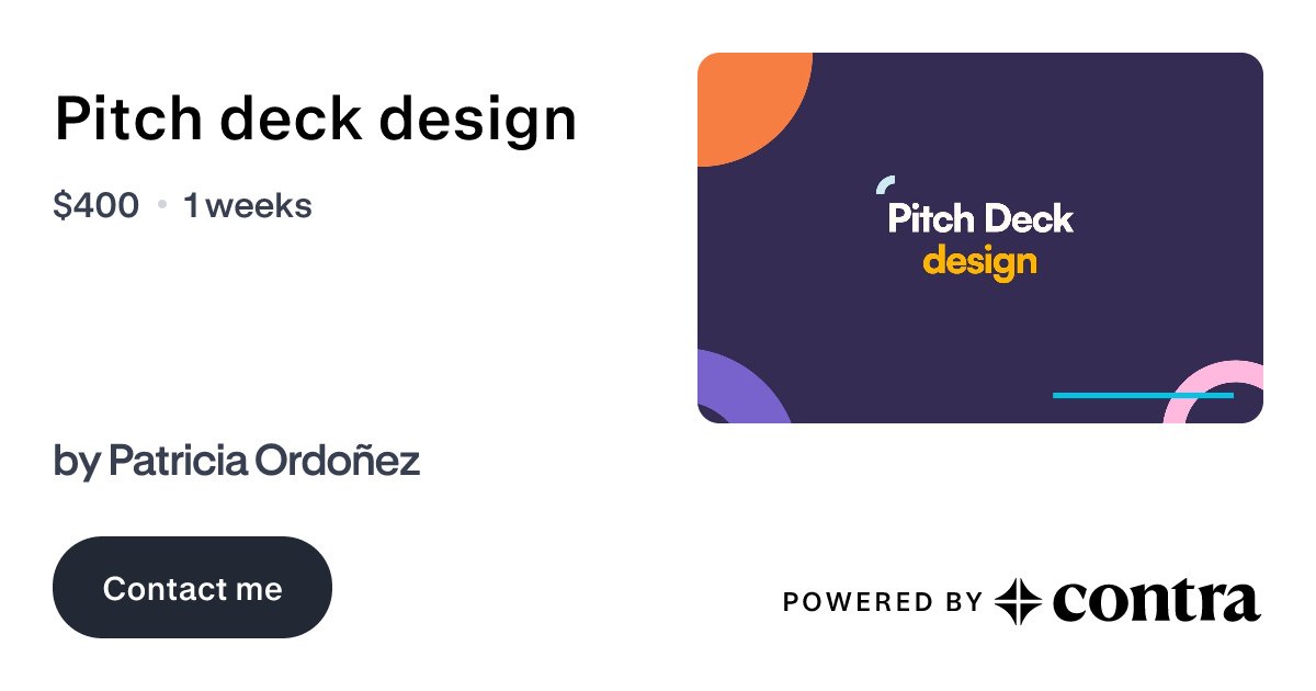 Pitch deck design by Patricia Ordoñez