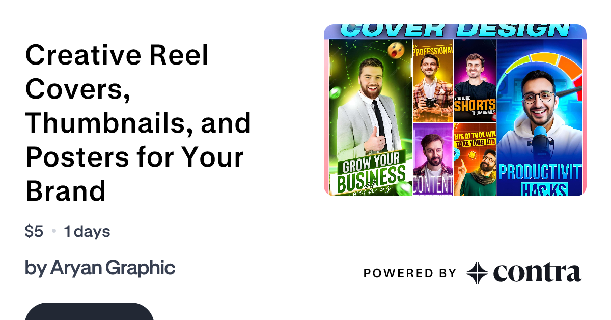 Creative Reel Covers, Thumbnails, and Posters for Your Brand by Aryan ...