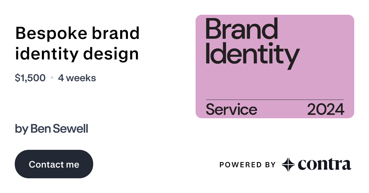 Bespoke brand identity design by Ben Sewell