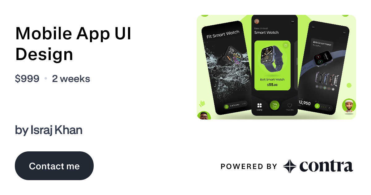 Mobile App UI Design in Figma by Israj Khan