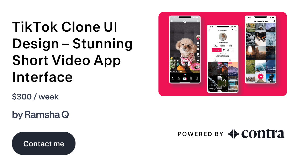 TikTok Clone UI Design – Stunning Short Video App Interface by Ramsha Q