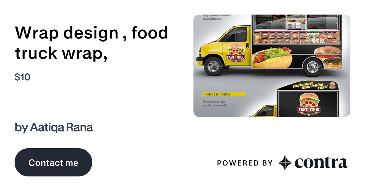 Wrap design , food truck wrap, by Aatiqa Rana