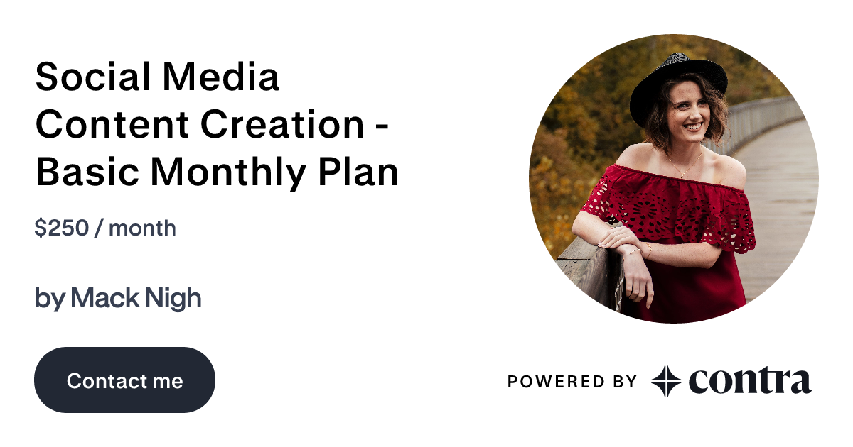Social Media Content Creation - Basic Monthly Plan by Mack Nigh