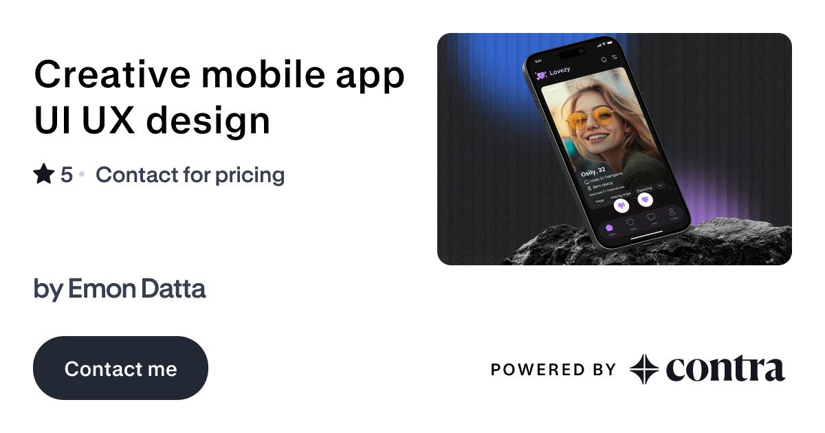 Creative mobile app UI UX design by Emon Datta