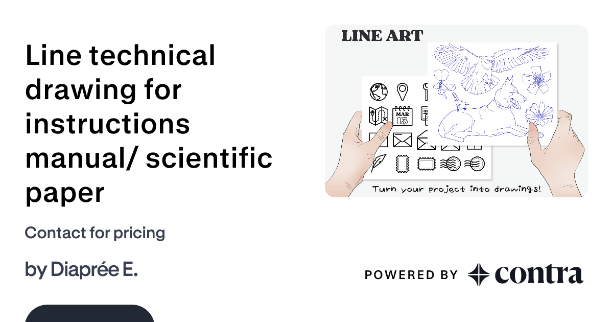 Line technical drawing for instructions manual/ scientific paper by ...