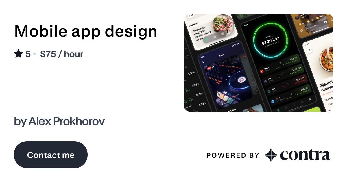 Mobile app design by Alex Prokhorov