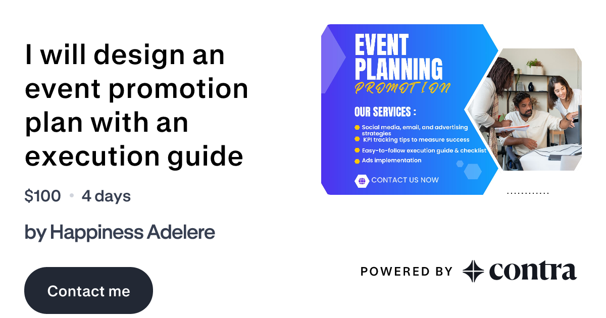 I will design an event promotion plan with an execution guide by ...