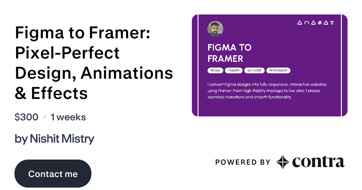 Figma to Framer: Pixel-Perfect Design, Animations & Effects by Nishit ...