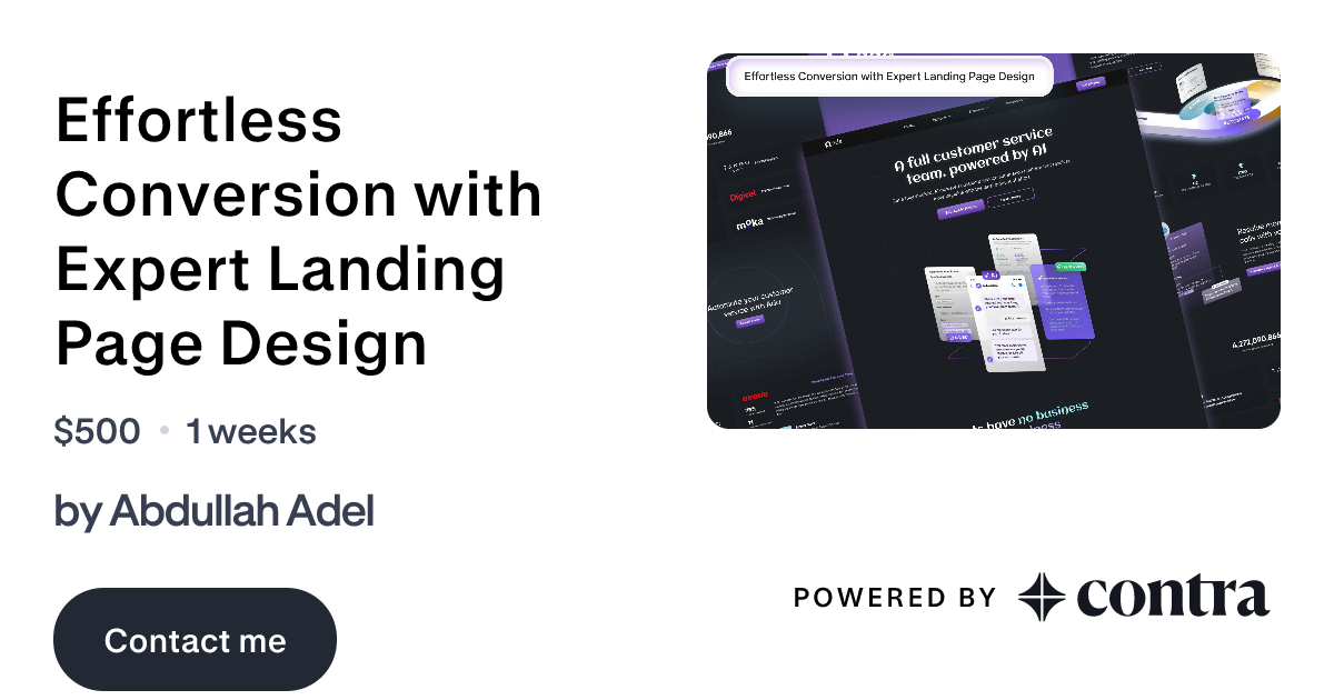 Effortless Conversion with Expert Landing Page Design by Abdullah Adel