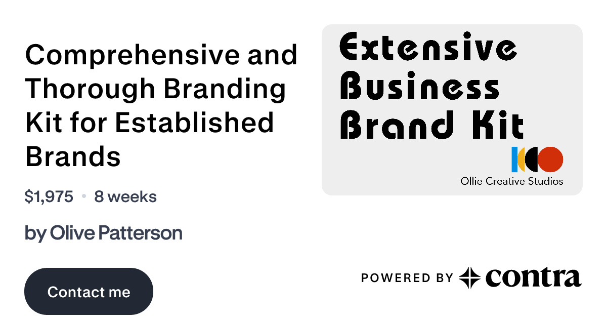Comprehensive and Thorough Branding Kit for Established Brands by Olive ...