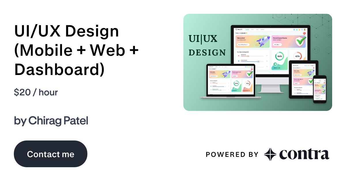 UI/UX Design (Mobile + Web + Dashboard) by Chirag Patel