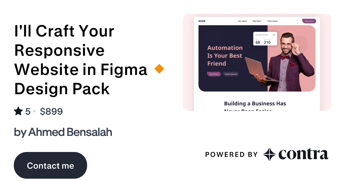 I'll Craft Your Responsive Website in Figma 🔸 Design Pack by Ahmed Bensalah