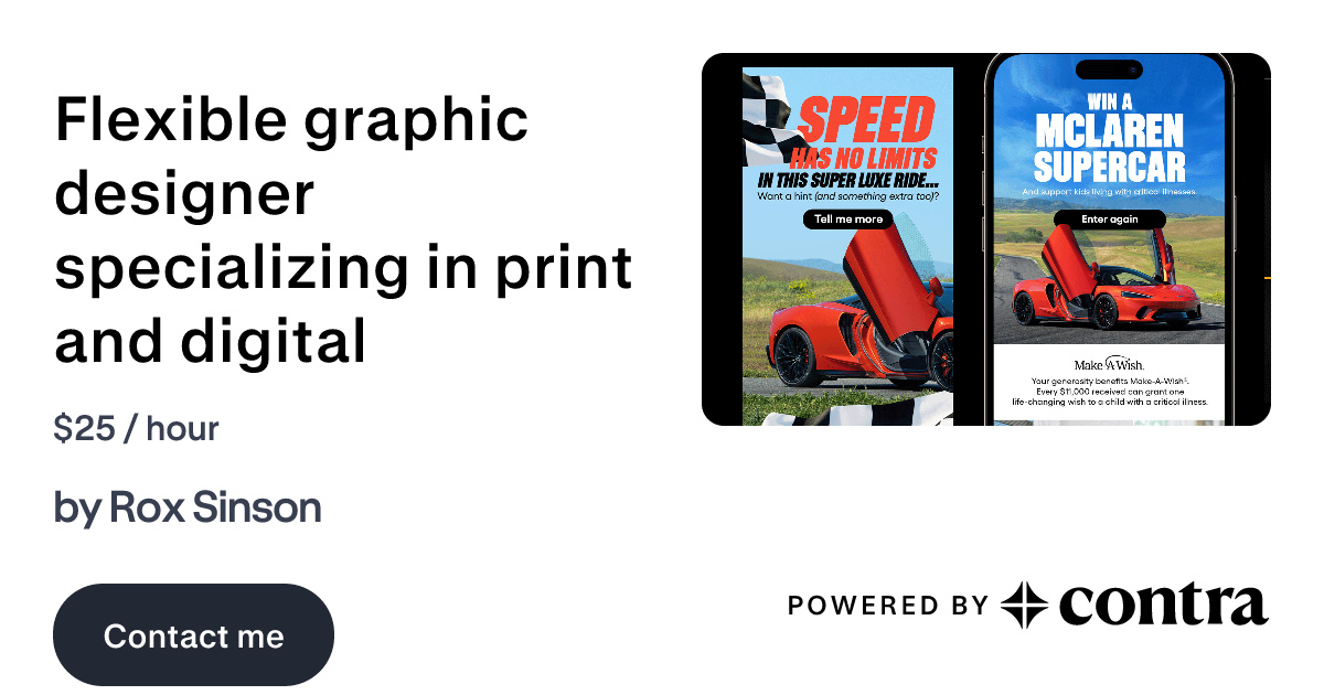 Flexible graphic designer specializing in print and digital by Rox Sinson