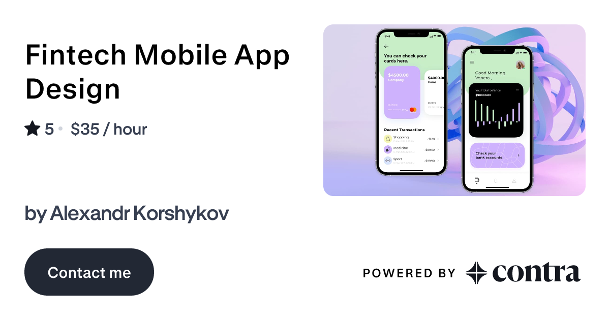 Fintech Mobile App Design by Alexandr Korshykov