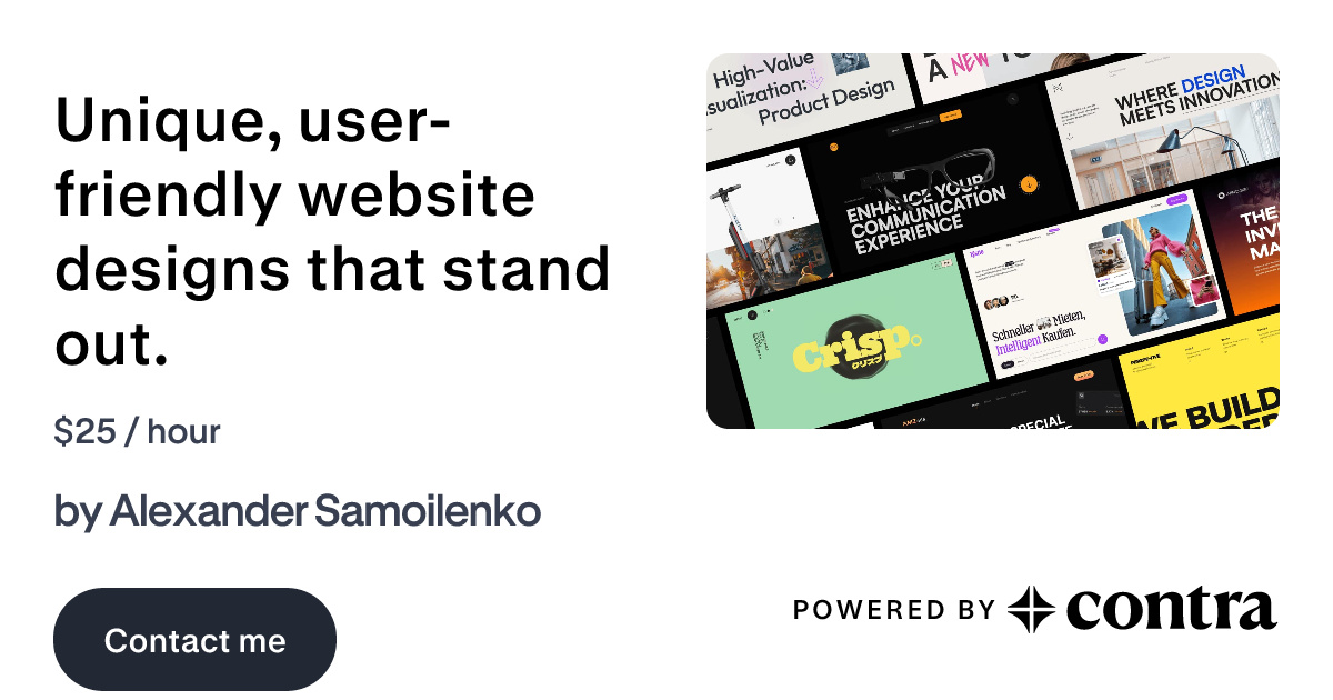 Unique, user-friendly website designs that stand out. by Alexander ...