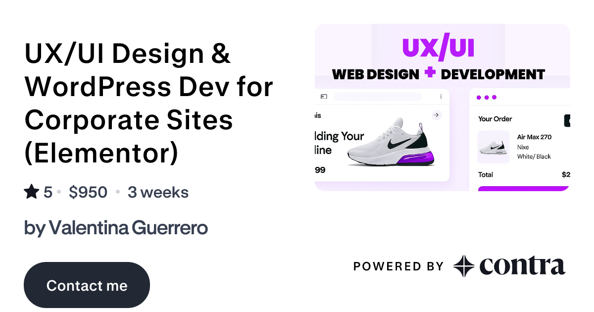 UX/UI design of modern, attractive user interfaces by Valentina Guerrero