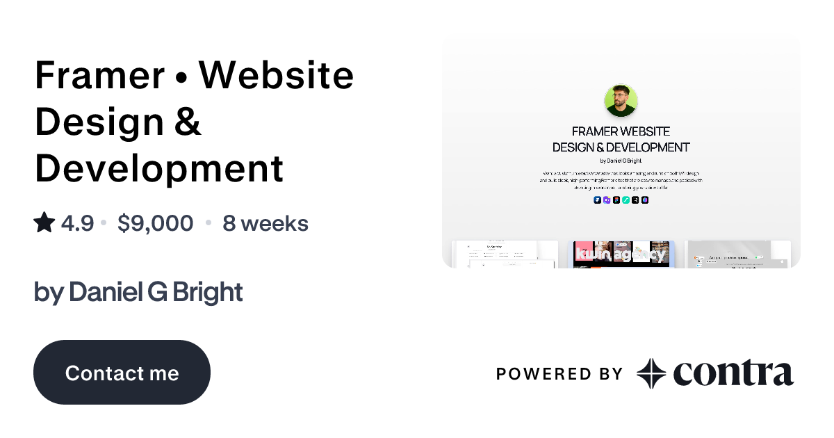 Framer • Website Design & Development by Daniel G Bright