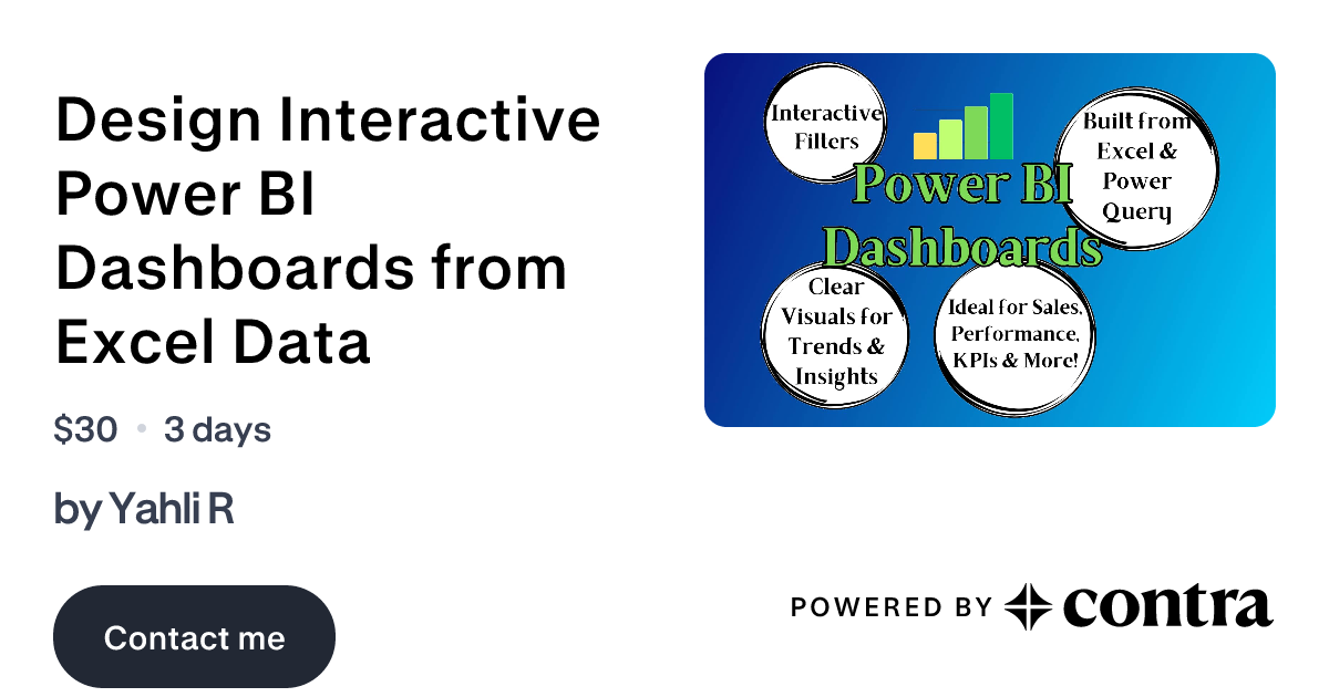 Design Interactive Power Bi Dashboards From Excel Data By Yahli R