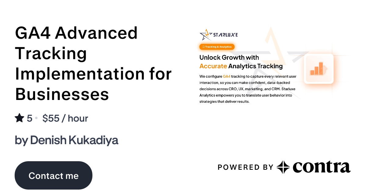 GA4 Advanced Tracking Implementation for Businesses by Denish Kukadiya