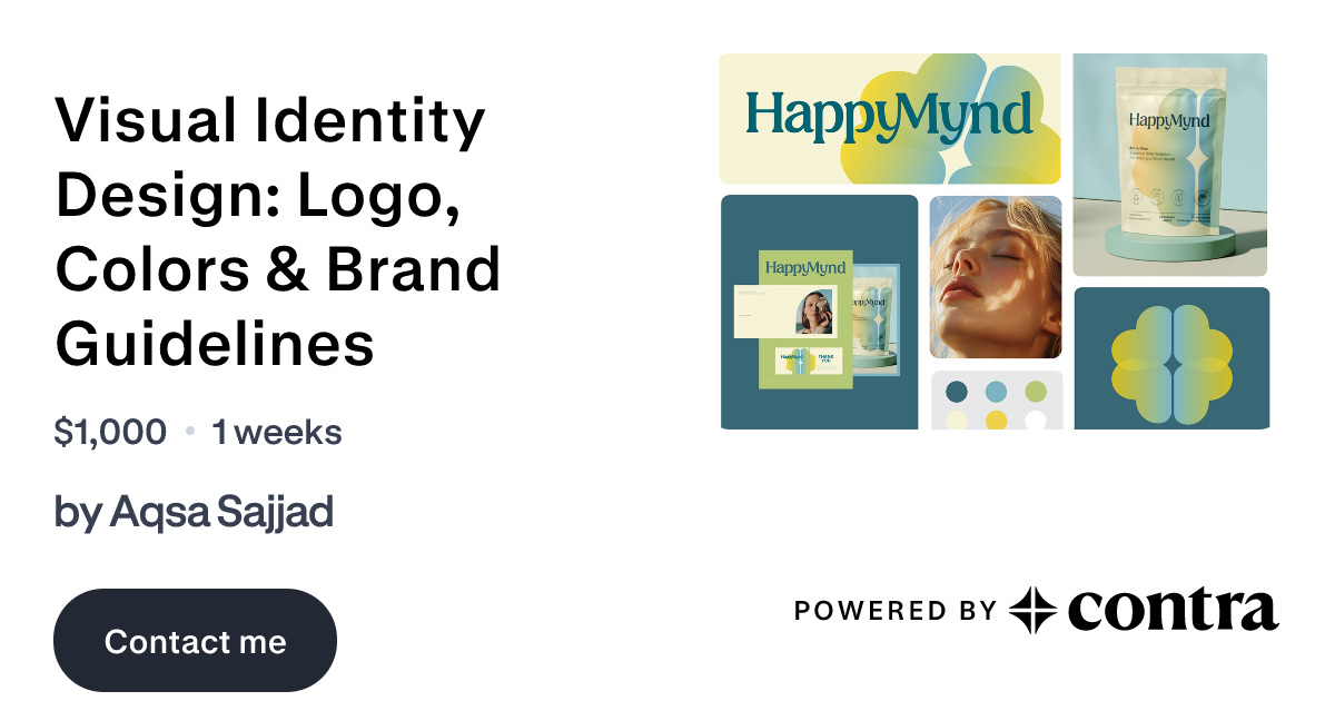 Visual Identity Design: Logo, Colors & Brand Guidelines by Aqsa Sajjad