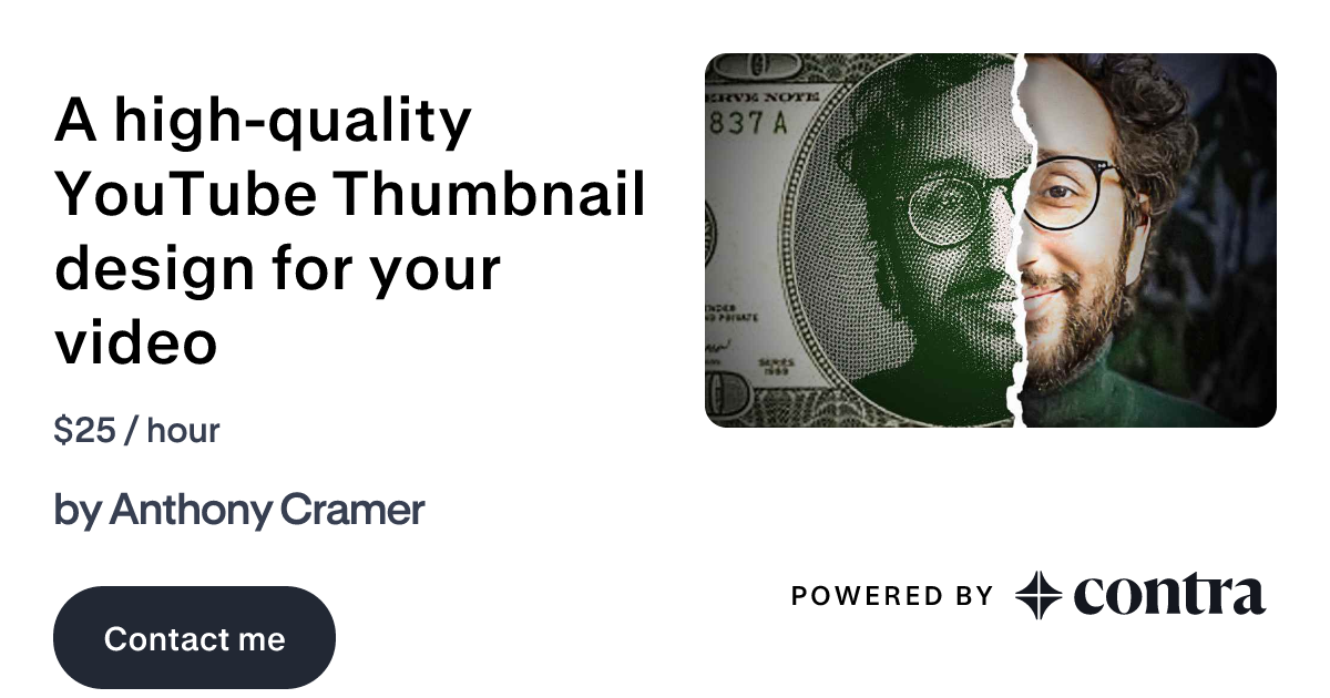 A high-quality YouTube Thumbnail design for your video by Anthony Cramer