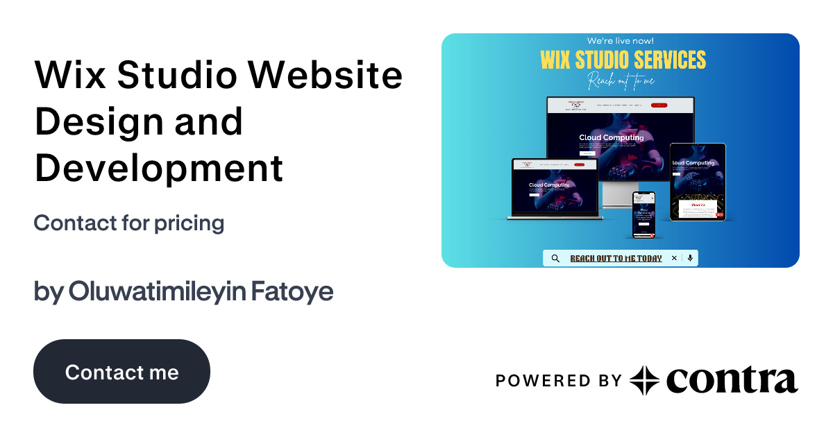 Wix Studio Website Design and Development by Oluwatimileyin Fatoye